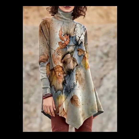Boutiques | Tops | New Unique Ladies Long Fall Tunic Size Xl 14 Lk ...